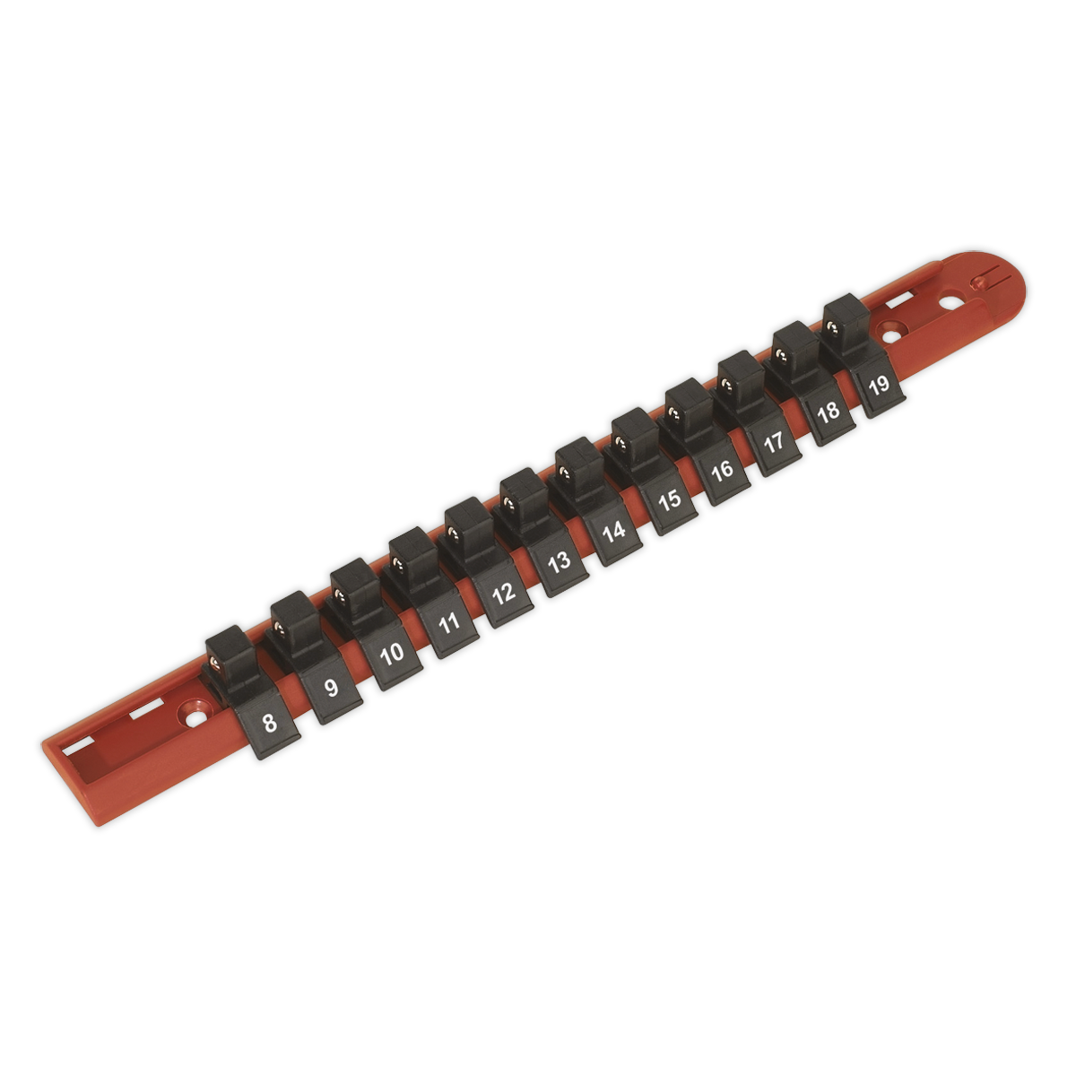 Socket Retaining Rail with 12 Clips 3/8"Sq Drive