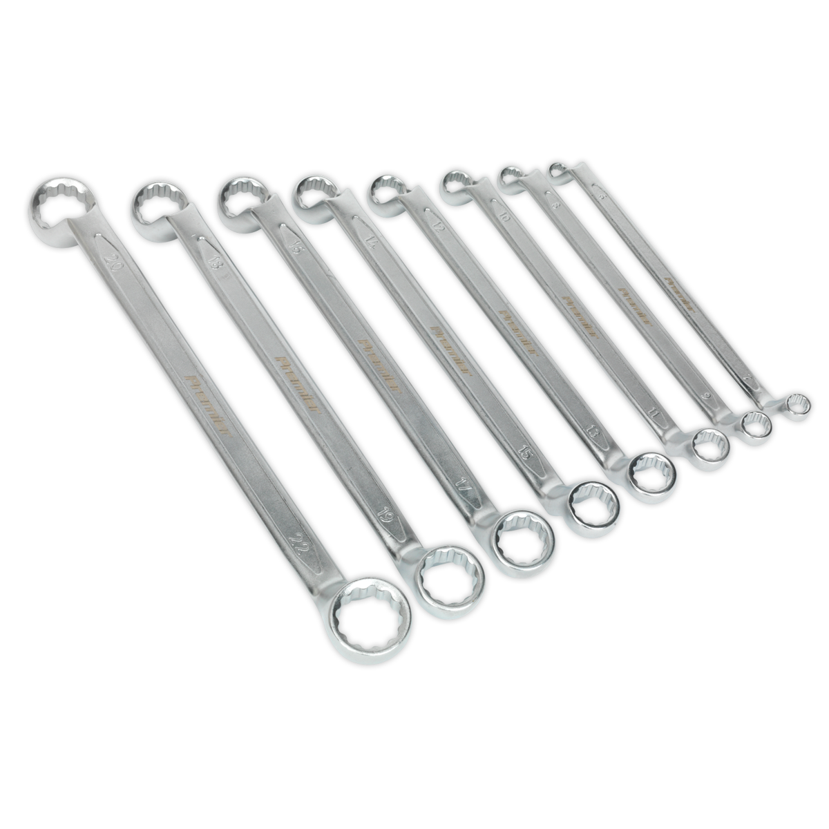 Offset Double End Ring Spanner Set 8pc Metric