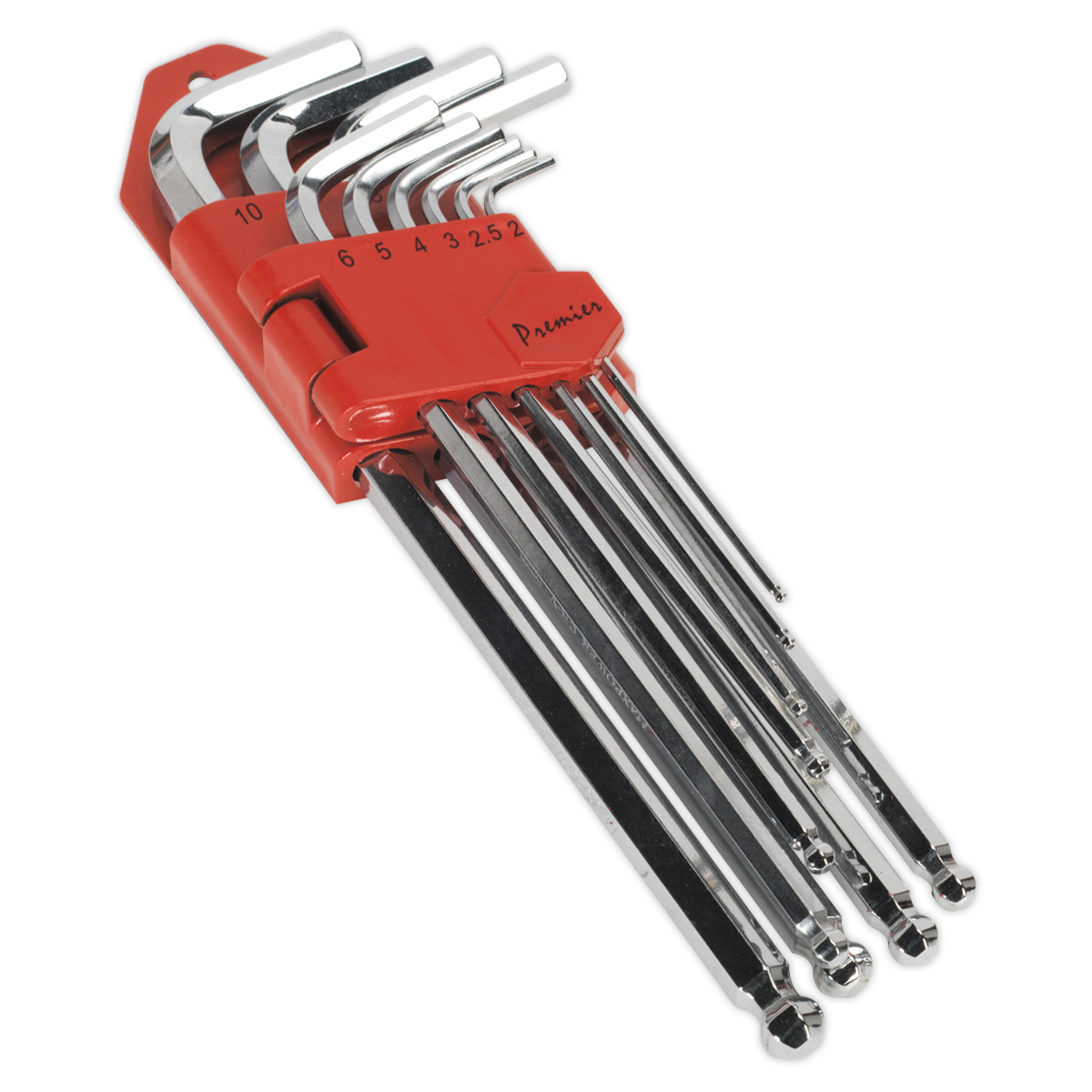 Ball-End Hex Key Set 10pc Extra Long Fully Polished Metric