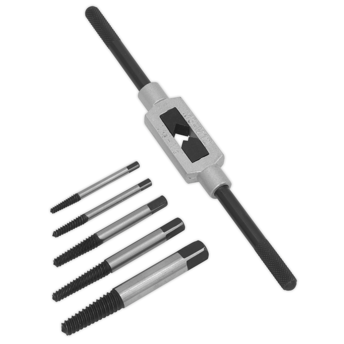 Screw Extractor Set with Wrench 6pc Helix Type