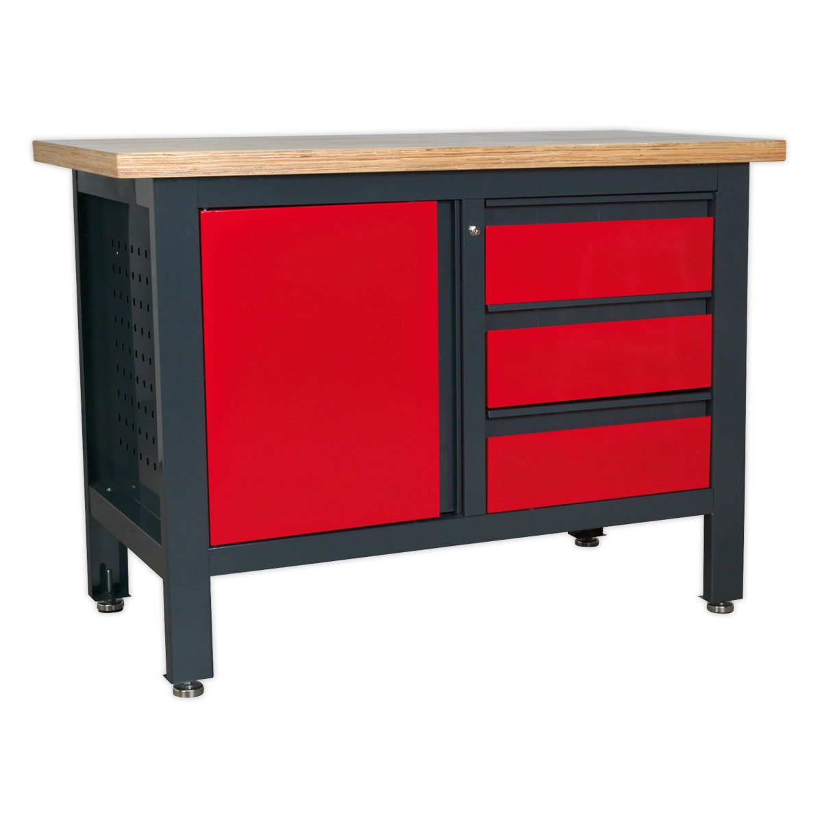 Workstation with 3 Drawers & Cupboard