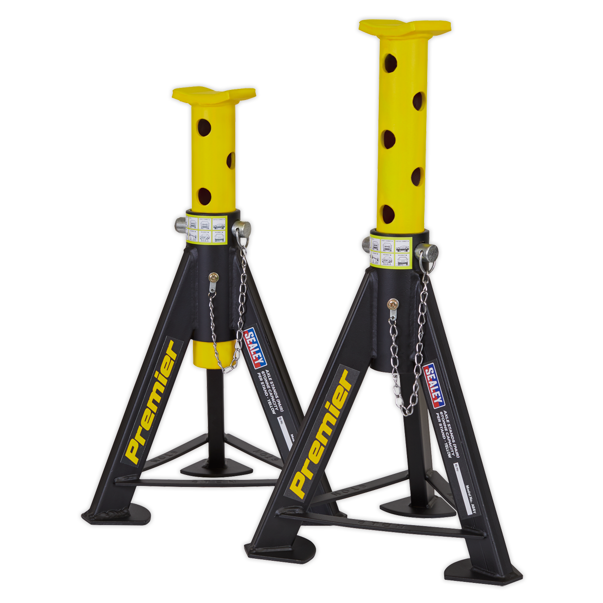 Axle Stands (Pair) 6tonne Capacity per Stand - Yellow
