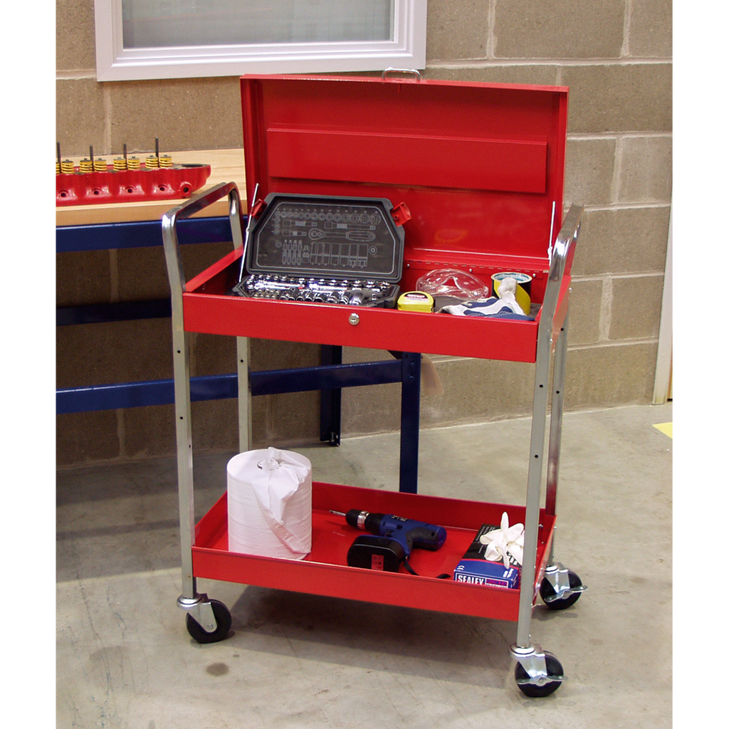 Trolley 2-Level Heavy-Duty with Lockable Top