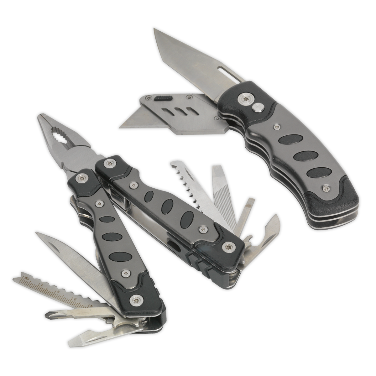 Multi-Tool & Twin Blade Knife Set 2pc 15 Function