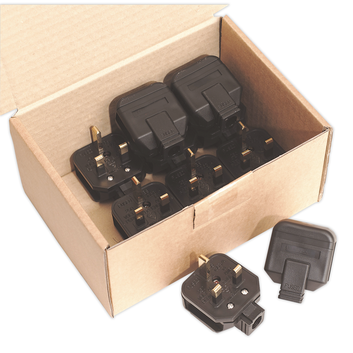 Rubber Plug 13Amp Heavy-Duty Pack of 10
