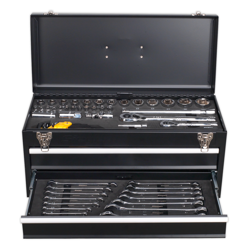 Portable Tool Chest 2 Drawer with 90pc Tool Kit